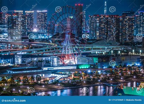 Night View Of Tokyo Seen From Odaiba Tokyo Stock Image Image Of