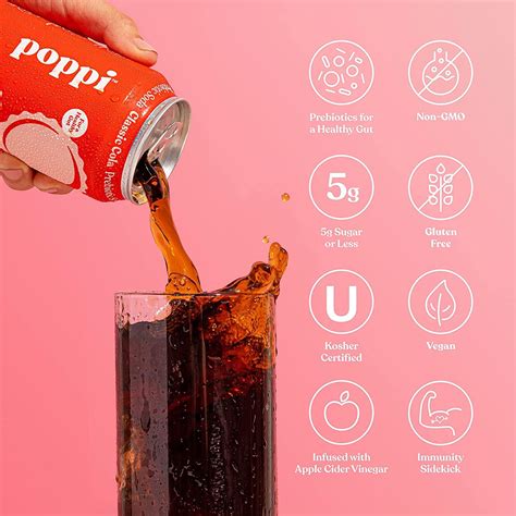 Poppi Classic Cola Prebiotic Soda 12 Pack 12 Fz