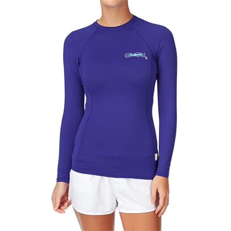Oneill Womens Skins Long Sleeve Rash Vest Cobalt Rash Vests Women