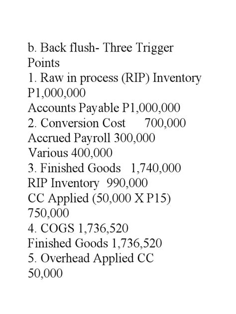 Jit And Backflush Costing Pdf Cost Of Goods Sold Inventory