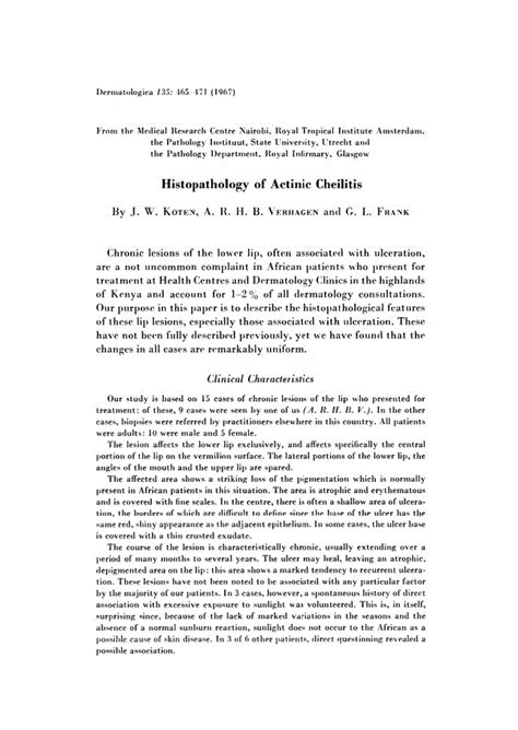 Histopathology Of Actinic Cheilitis Dermatology Karger Publishers