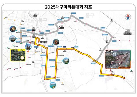 2025 대구 마라톤 대회 코스 및 참가신청 기념품 집결지