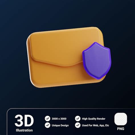 Premium Psd Security Object Email 3d Illustration