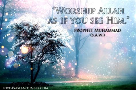 Islamic Quotes — Worship Allah As If You See Him” Prophet Mohammad