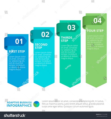 Four Steps Diagram Template Stock Vector Royalty Free