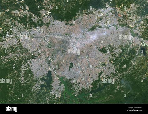 Colour Satellite Image Of Sao Paulo Brazil Image Taken On August 3