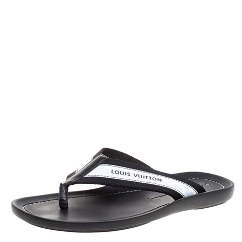 Louis Vuitton Monochrome Canvas Thong Sandals Size 425 Louis Vuitton Tlc