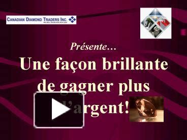PPT Prsente Une Faon Brillante De Gagner Plus Dargent PowerPoint