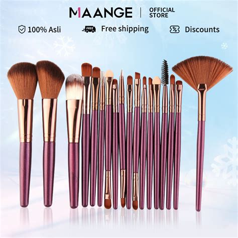 Jual Maange 18 Pcs Set Makeup Brush Set Kuas Makeup Lengkap Beauty