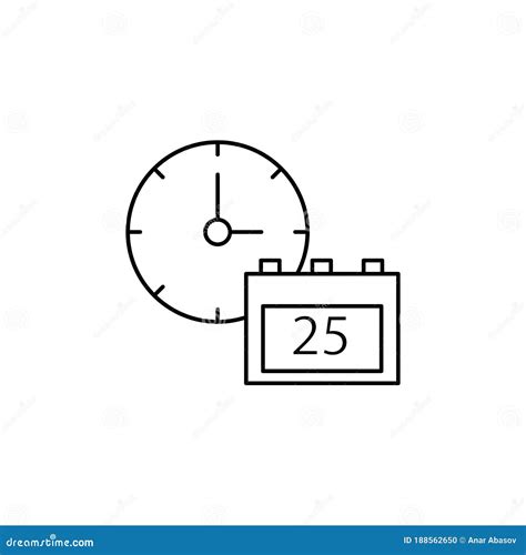 Calendar Clock Time Icon Simple Line Outline Vector Of Icons For Ui