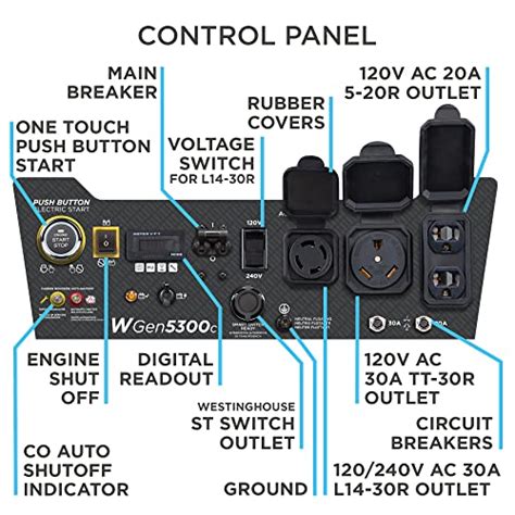 Westinghouse Outdoor Power Equipment 6600 Peak Watt Home Backup