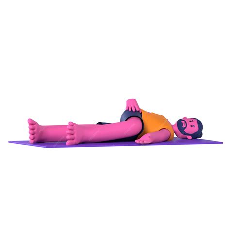 Premium Psd Supine Spinal Twist Supta Matsyendrasana Yoga Male Pose
