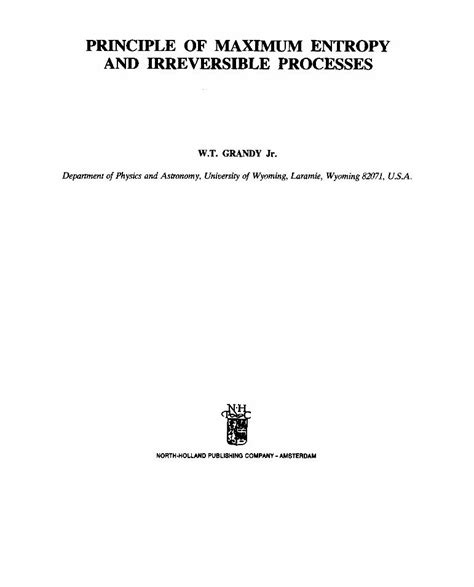 Pdf Principle Of Maximum Entropy And Irreversible Processes Dokumentips