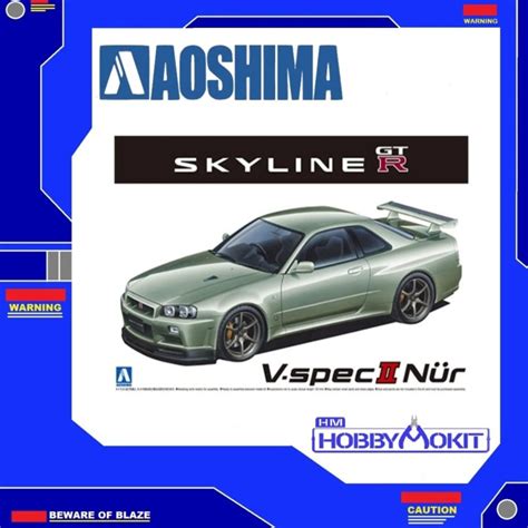 Jual AOSHIMA 1 24 NISSAN BNR34 SKYLINE GT R V specⅡ Nur 02 Kota Bandung HOBBY MOKIT