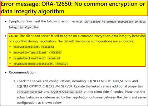 Oracle Linked Service 20 Failing With Bad Username And Password
