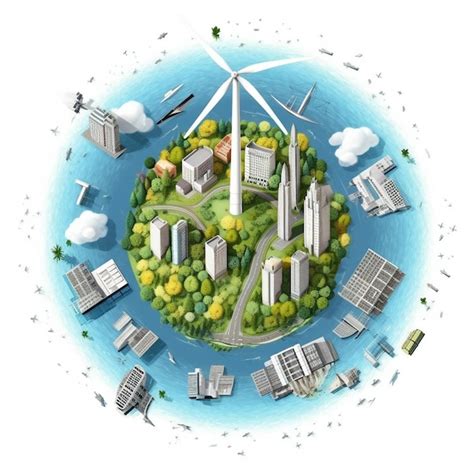 Premium Ai Image Wind Turbin Illustration