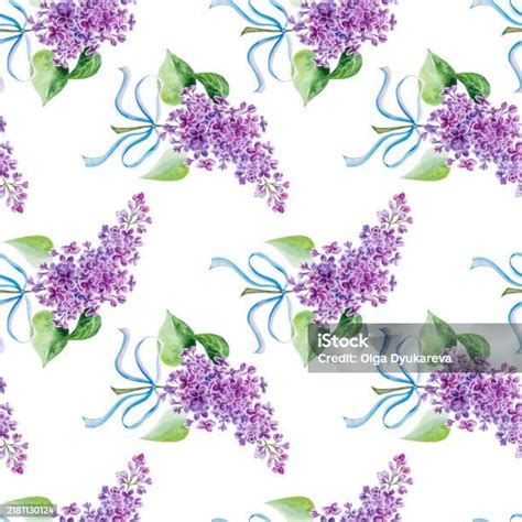 완벽 한 패턴 아름 다운 라일락 가지와 수채화 그림 손으로 그린 수채화 완벽 한 봄 패턴 라일락 꽃과 완벽 한 패턴 0명에 대한 스톡 벡터 아트 및 기타 이미지 Istock