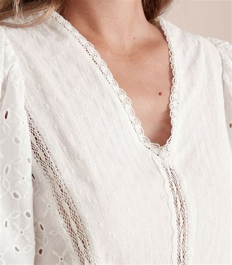 Cutwork V Neck Blouse Target Australia