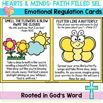 Emotional Regulation Task Cards Posters Christian SEL Bible Based