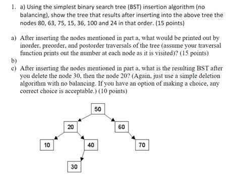 Solved A Using The Simplest Binary Search Tree BST Chegg