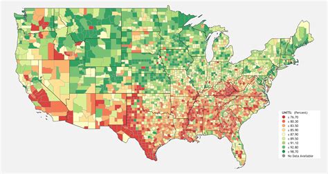 Us Counties By Percent Of Population With A High School Diploma Oc