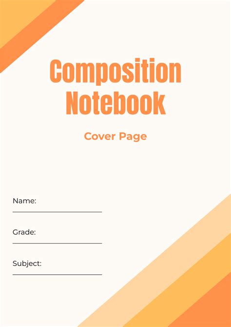 Free English Notebook Cover Page Template To Edit Online