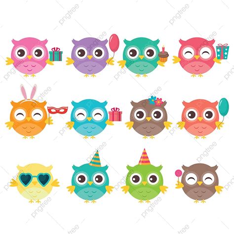 흰색 바탕에 귀여운 올빼미 생일 행복했어 귀엽다 상징 Png 일러스트 및 벡터 에 대한 무료 다운로드 Pngtree