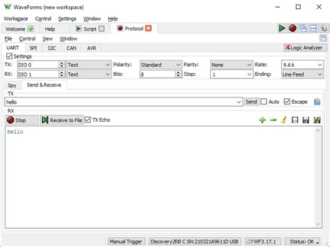 Can I Send Data Via Uart From Analog Discovery 2 Test And Measurement Digilent Forum