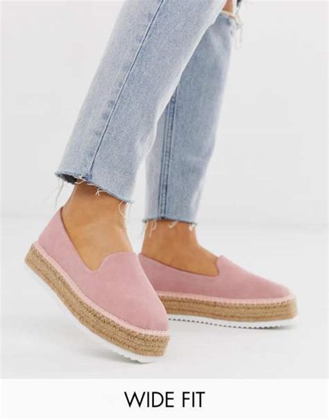 Asos Design Wide Fit Jenna Suede Espadrilles Asos