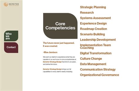 Demeter Strategy Core Competencies