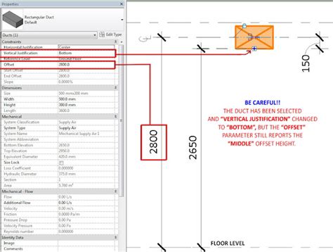 Revit Link Revit Ducts Bottom Offset Justification