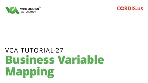 Business Variable Mapping VCA Tutorial 27 YouTube
