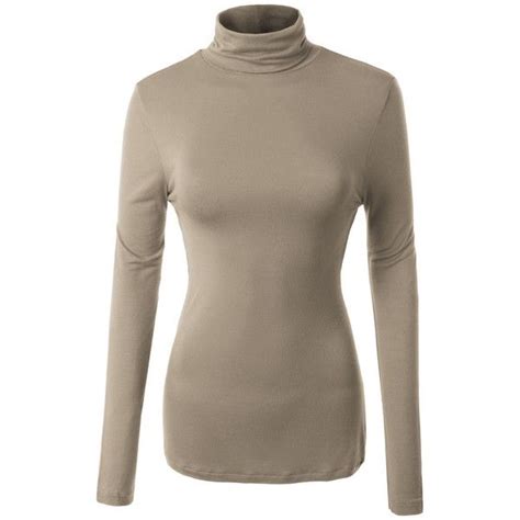 Le3no Womens Solid Long Sleeve Turtleneck Shirt With Stretch Turtle