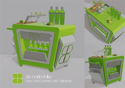 Second Life Marketplace 8 Dry Martini Trolley Pbr