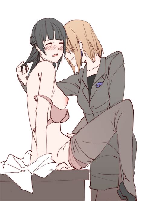 Rule 34 2girls Black Hair Blonde Hair Blush Closed Eyes Clothed