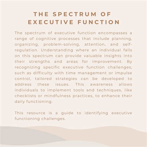 The Spectrum Of Executive Functioning Tool For Neurodivergent Awareness And Enhancing