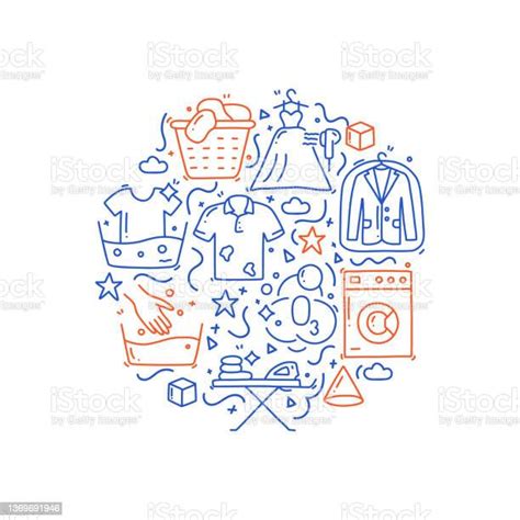 세탁 관련 개체 및 요소 손으로 그린 벡터 낙서 일러스트 레이션 컬렉션 손으로 그린 패턴 디자인 빨래방에 대한 스톡 벡터 아트 및 기타 이미지 Istock