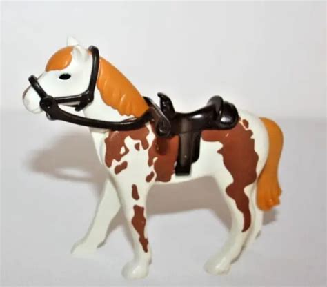 PLAYMOBIL CHEVAL Tachete Selle Marron Licol Sherif Banque Transportable EUR PicClick FR
