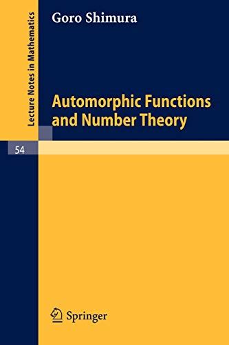 automorphic functions and number theory lecture notes in mathematics
