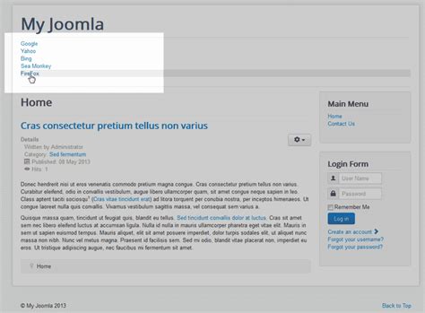 Applying The Css Nav Pills Class For Pill Style Buttons In Joomla Web