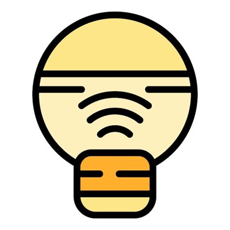 Premium Vector Internet Smart Lightbulb Icon Outline Internet Smart Lightbulb Vector Icon For