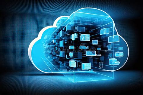 Cloud Storage Technology Concept Generative Ai Stock Illustration Illustration Of Protect