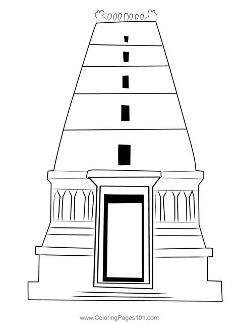 Hindu Temple Drawing Easy