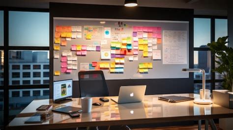 Premium Photo Vibrant Workspace Task And Idea Organization With