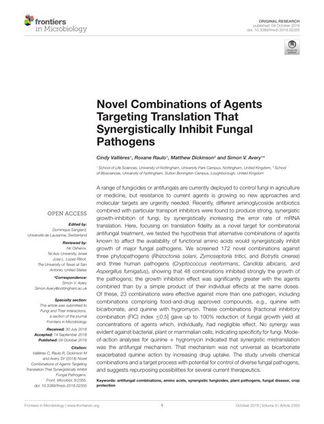 Pdf Novel Combinations Of Agents Targeting Translation That
