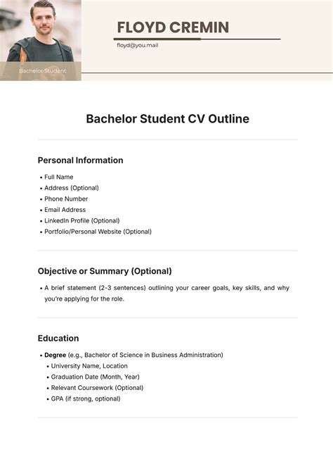 Free Student Cv Templates To Edit Online And Download