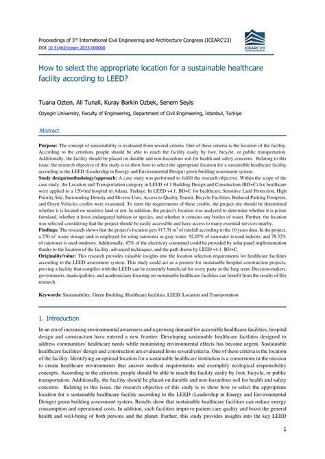 Pdf How To Select The Appropriate Location For A Sustainable Healthcare Facility According To