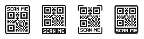 Набор значков сканирования Qr кода сканер Qr кода сканируйте меня