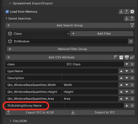 Spreadsheet Export Syntax — Osarch