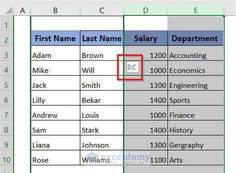 How To Move Columns In Excel Tables Methods ExcelDemy